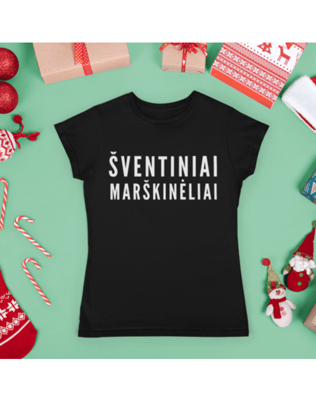 Moteriški Kalėdiniai marškinėliai Šventiniai marškinėliai | Pimpim.lt